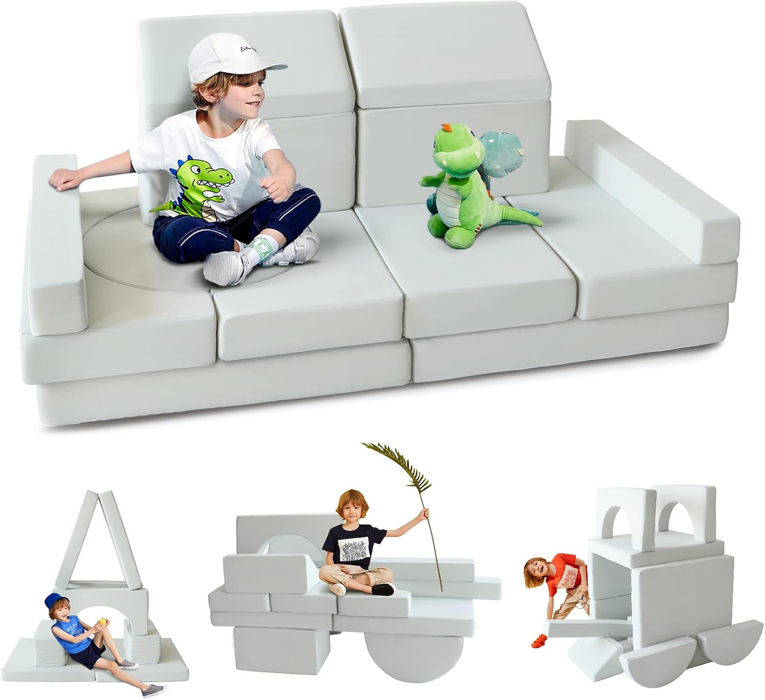 Grey Soft Play Modular Sofa (14PCS) - Sensory Room Planner