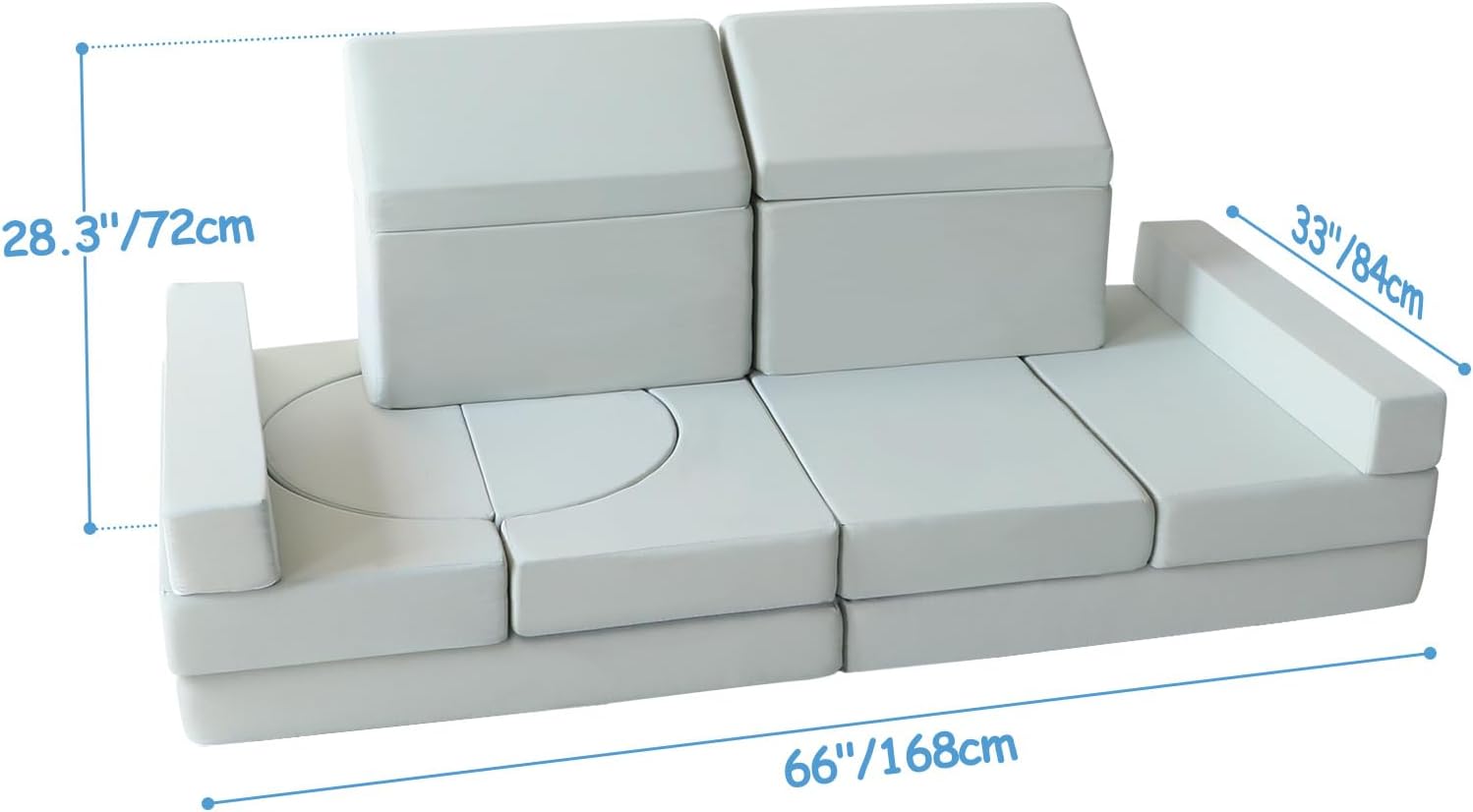 Grey Soft Play Modular Sofa (14PCS) - Sensory Room Planner